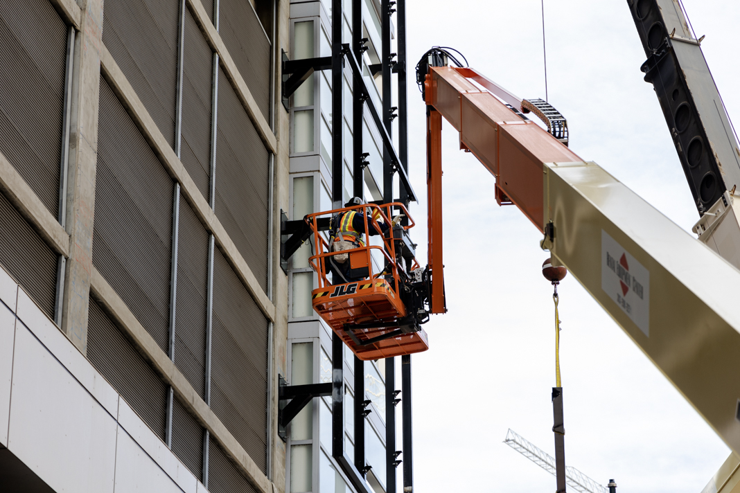 Display Devices, Inc. | Spire Building LED Panel Installation